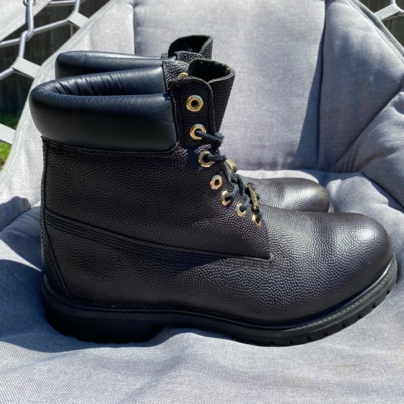 Shoes | Timberland 6 Football Leather Black Mens Sz12 | Poshmark